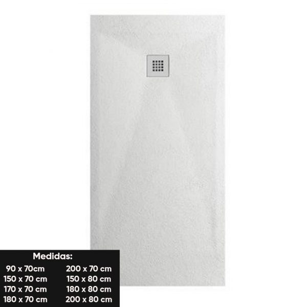 PLATO DUCHA CARGA MINERAL BLANCO RECTANGULAR BENOTTI | ComercialAtalaya.com